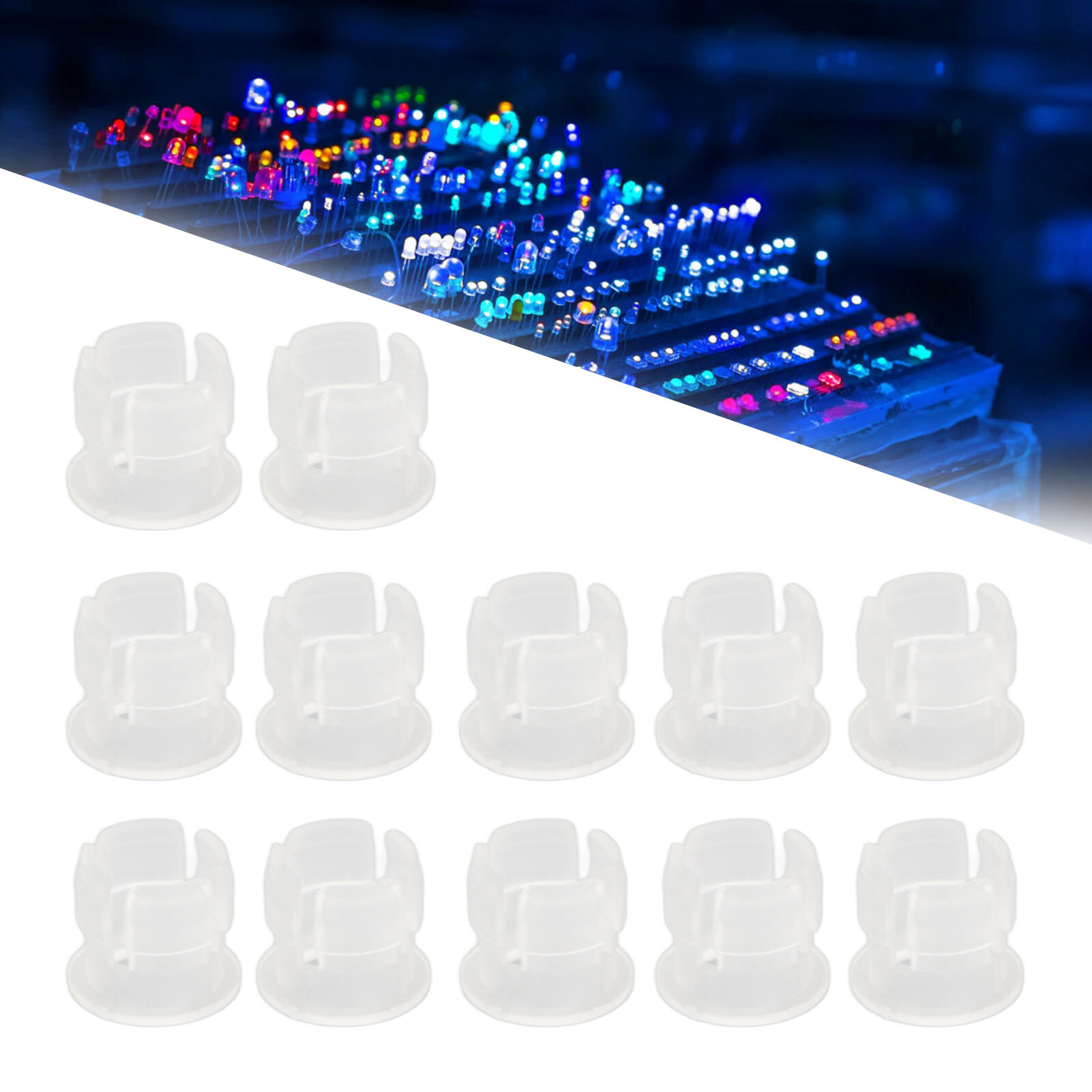 200 шт. 5 мм светодиодные держатели с плоской пряжкой, светодиодные зажимы, пластиковый монтажный держатель, белый