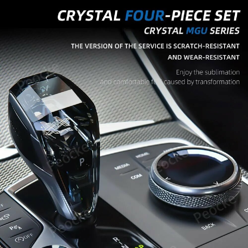 Ручка Кпп Кристалл, Комплект из 4 - х, BMW серия рычаг переключения, Хрустальный с логотипом MX, Для BMW G20 G21 G22 G26 G29 G14 X3 G01 X4 G02 iX3 X5 X6 X7 G05 G06 G07