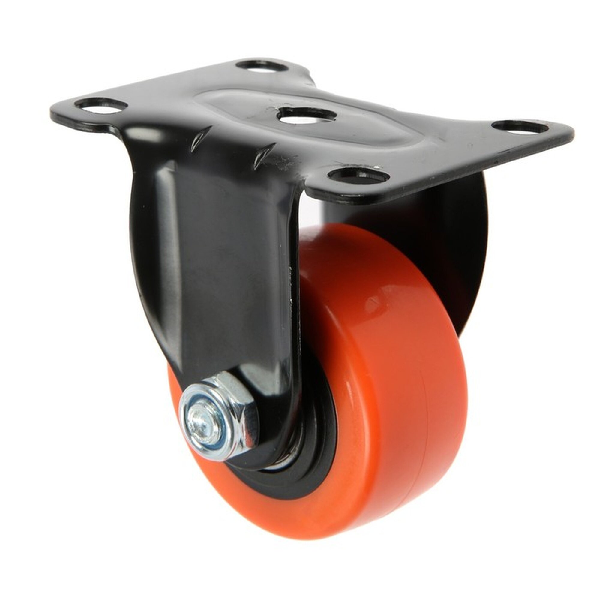 Колесо CAPPIO, для мебели, неповоротное, оранжевое, PVC покрытие, 62 мм