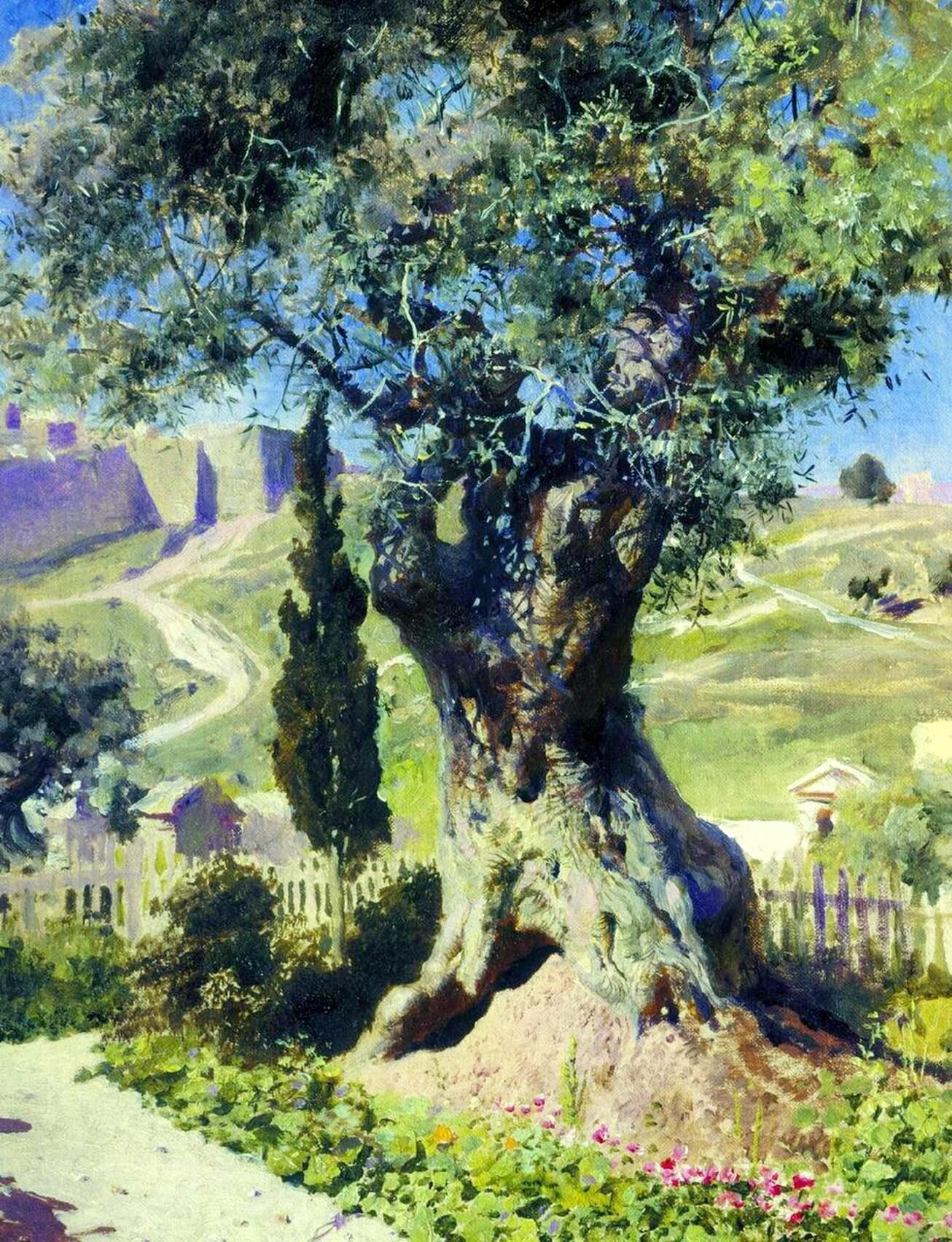 Картина Поленова Василия Олива в Гефсиманском саду 60х46 см