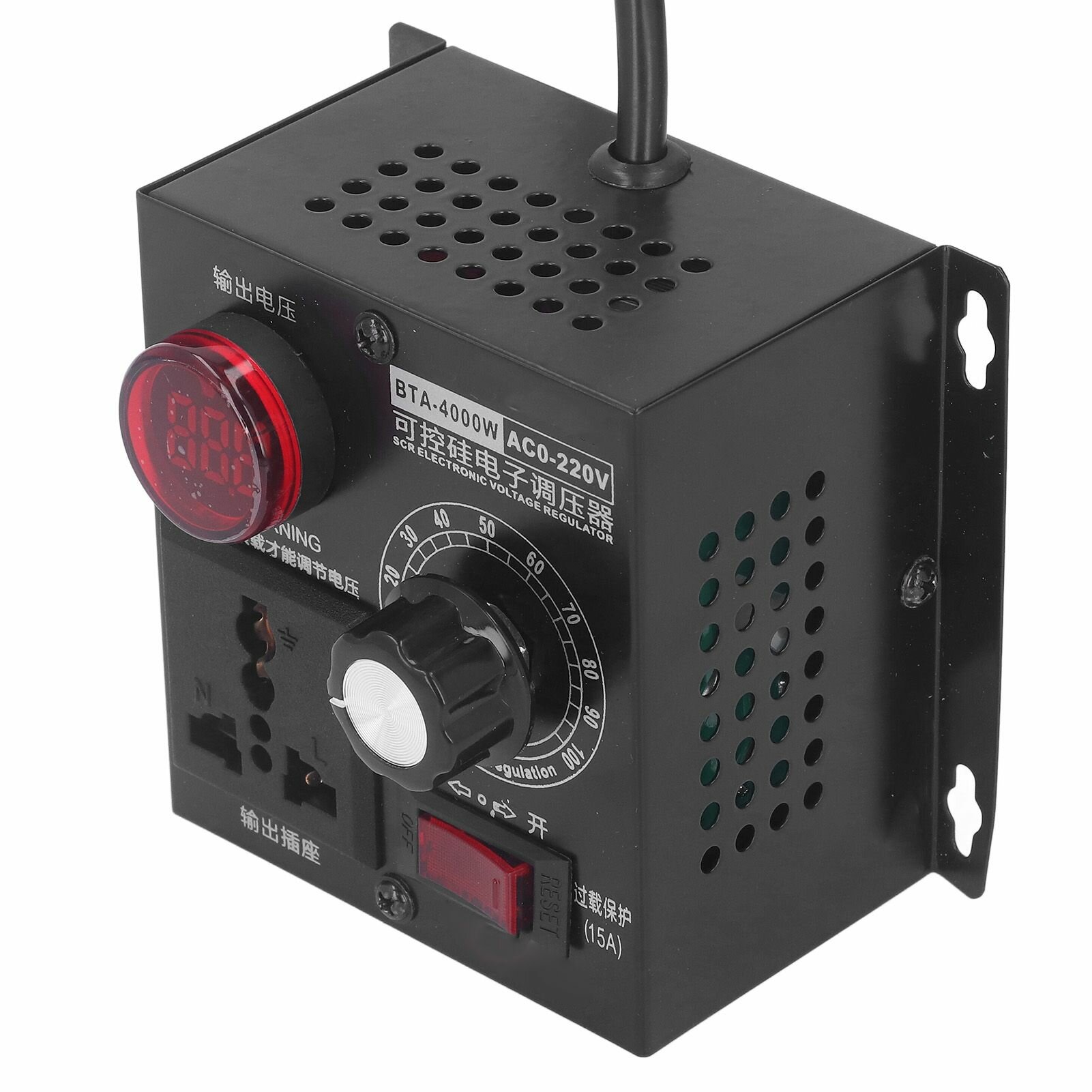 Регулятор напряжения SCR, вход 220 В переменного тока, вход 0 220 В, регулируемый выходной переключатель контроллера напряжения, 4000 Вт