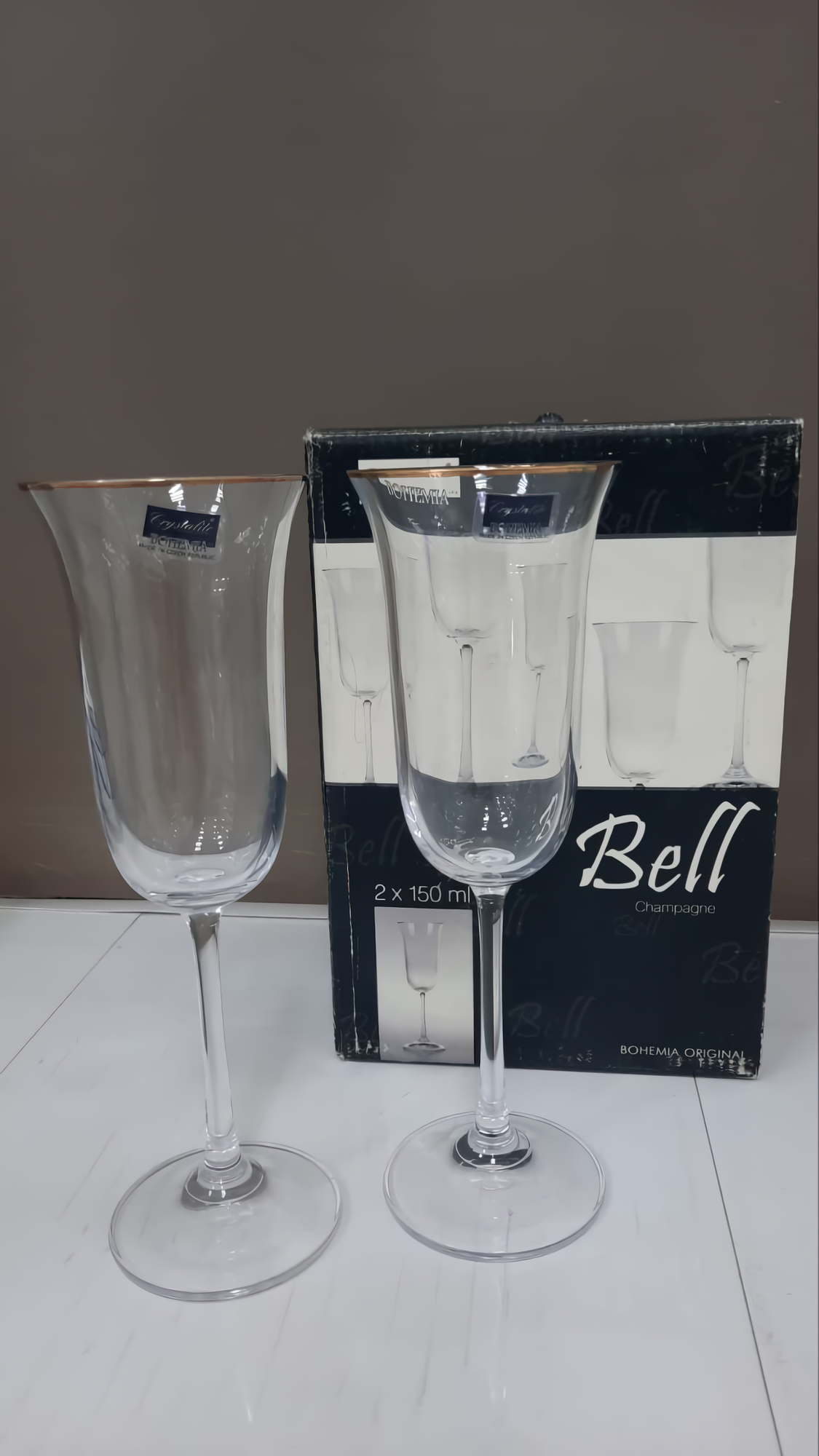 Набор бокалов Crystalite Bohemia Bell, для шампанского, 150мл, 2шт