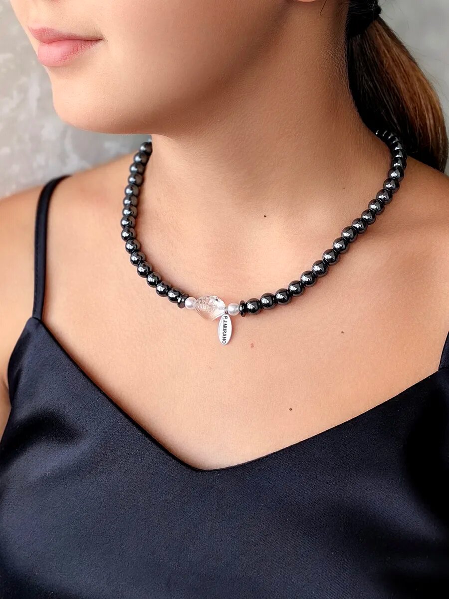 Чокер, муранское стекло, перламутр