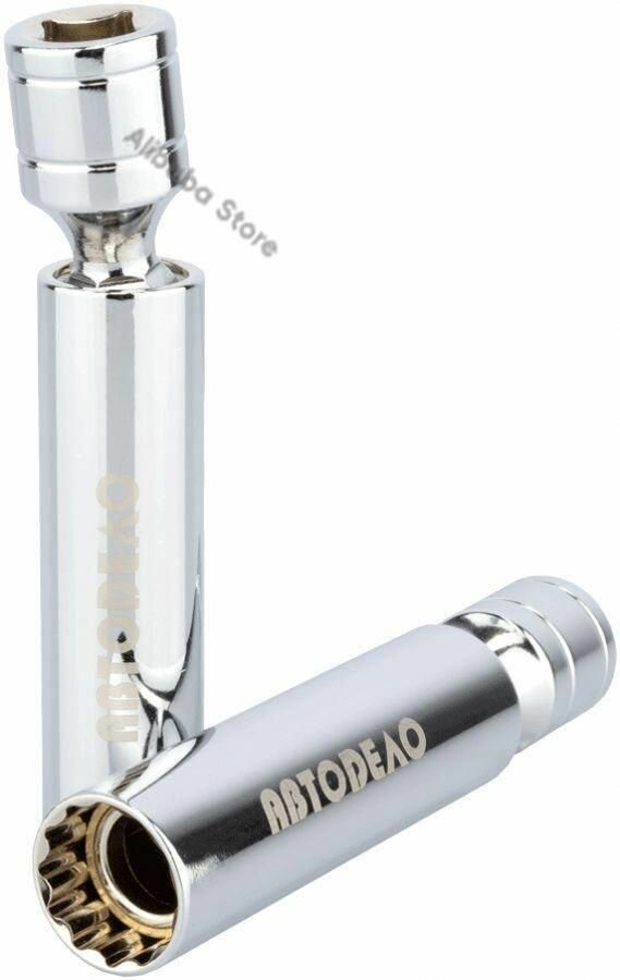 АвтоDело PRO ключ свечной *16 шарнирный с магнитом 12PT; DR3/8" L100мм (34236)