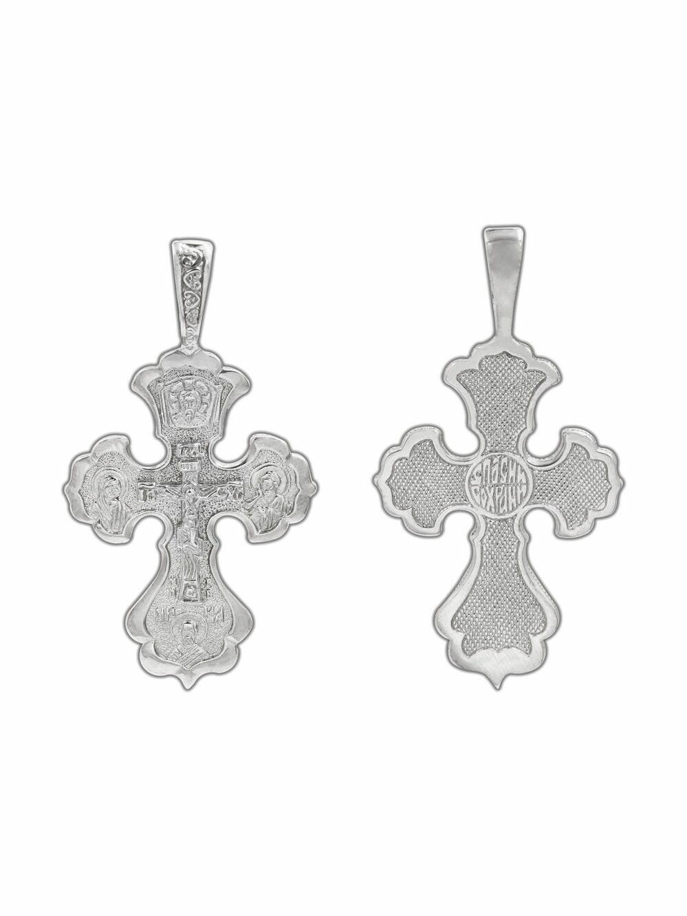 Крестик, серебро, 925 проба, родирование