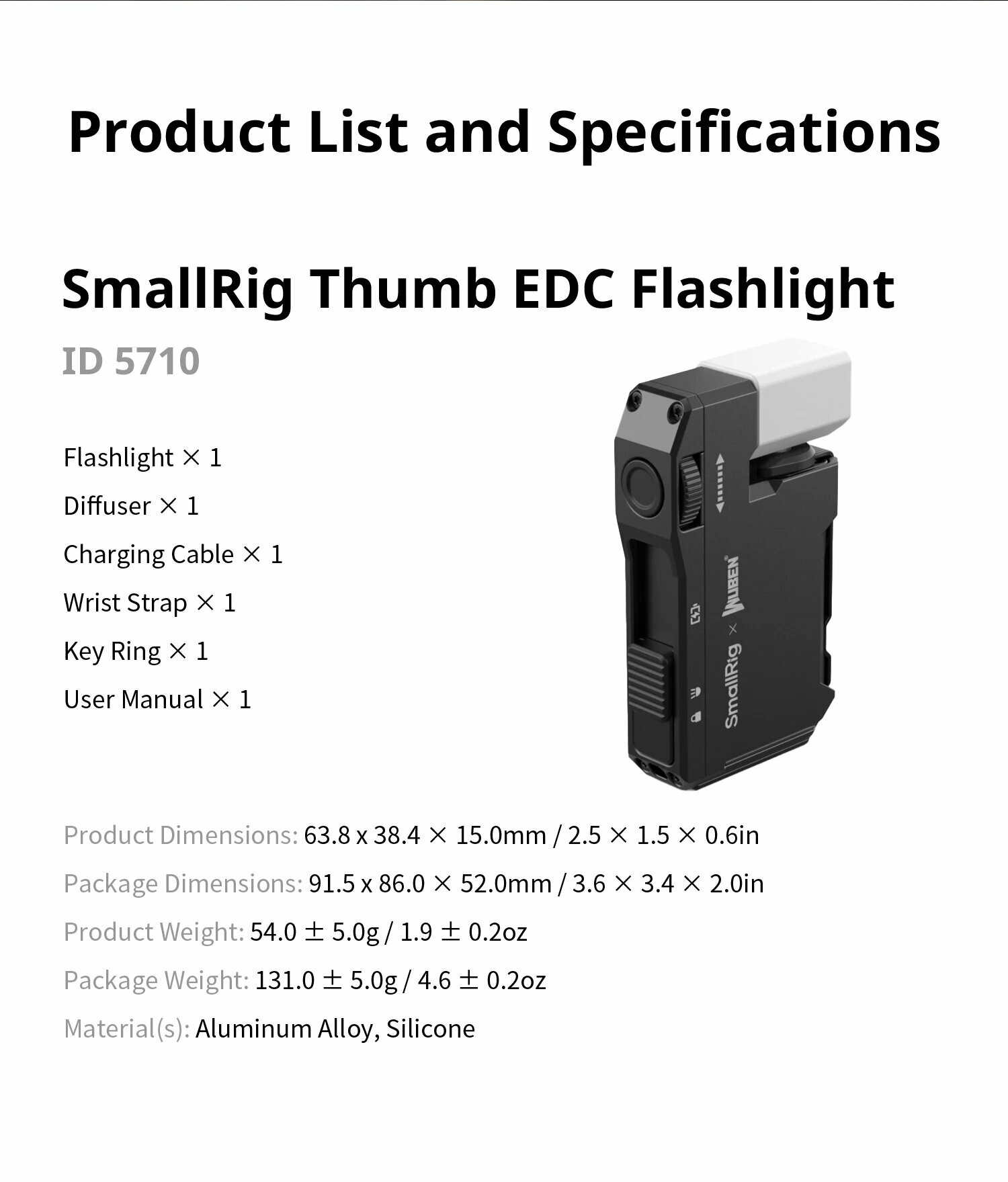 Фонарик SmallRig Thumb EDC 5710