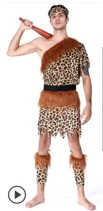 Комплект карнавальных костюмов AMBESTPARTY "Пещерный человек" Коричневый, Темно-серый