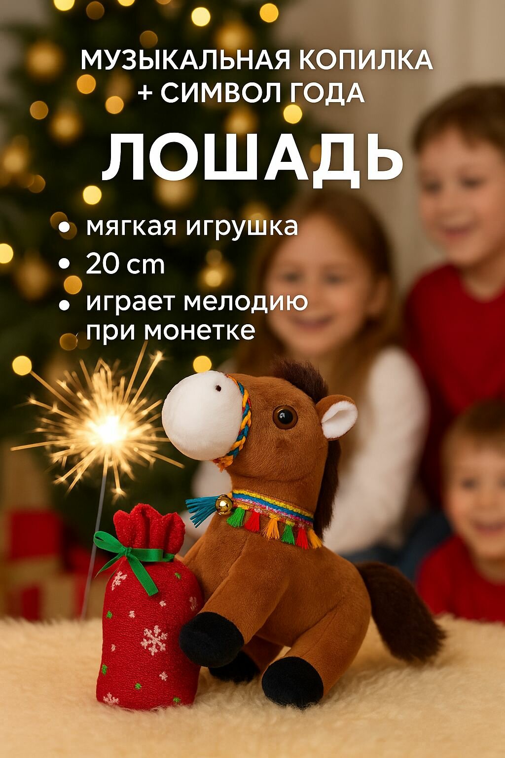 Интерактивная копилка Лошадь2026 играет мелодию