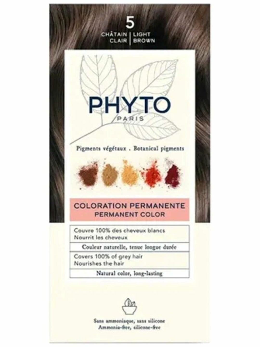 Фито Крем-краска для волос тон 5 (светлый шатен), 50/50/12 | PHYTO Hair Dye Cream