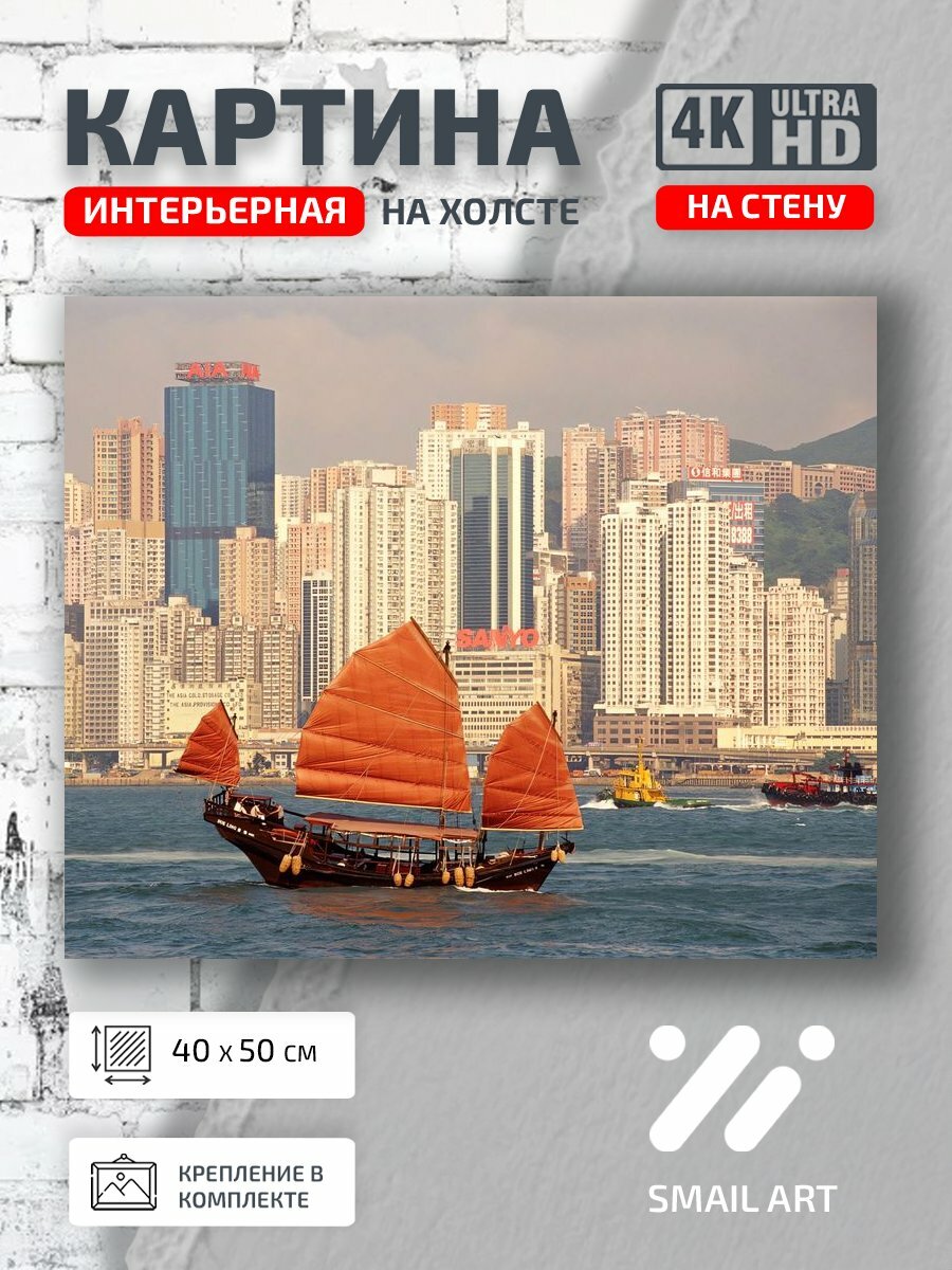 Картина на холсте интерьерная 40 на 50 на стену Китай China для кабинета атмосфера интерьер