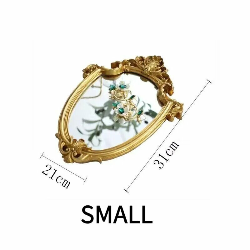 Французское винтажное декоративное стены зеркало с золотой резьбой ( 31 21см,)