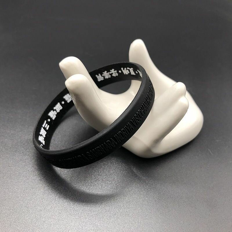 Силиконовый браслет с мантрой, светящийся браслет для буддийской церемонии, браслет с буддийской сутрой мира