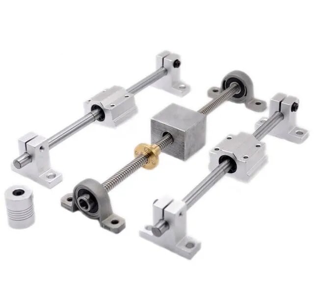 Комплекты направляющих T8 для 3D-принтера, длина 500мм , Шаг 1мм, линейный вал 8*500 мм, KP08 , SK8, Корпус гайки, муфта