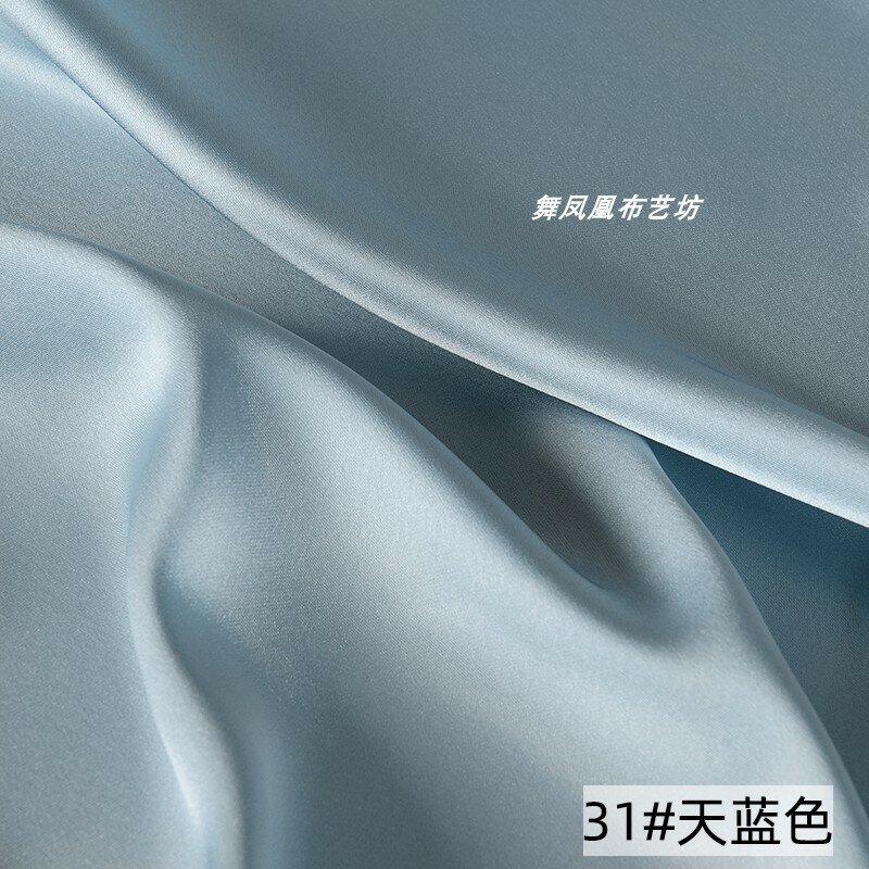 Однотонная высококачественная имитация ацетатного атласа, имитация шелкового пальто, драпированная блестящая ткань для платьев и блузок