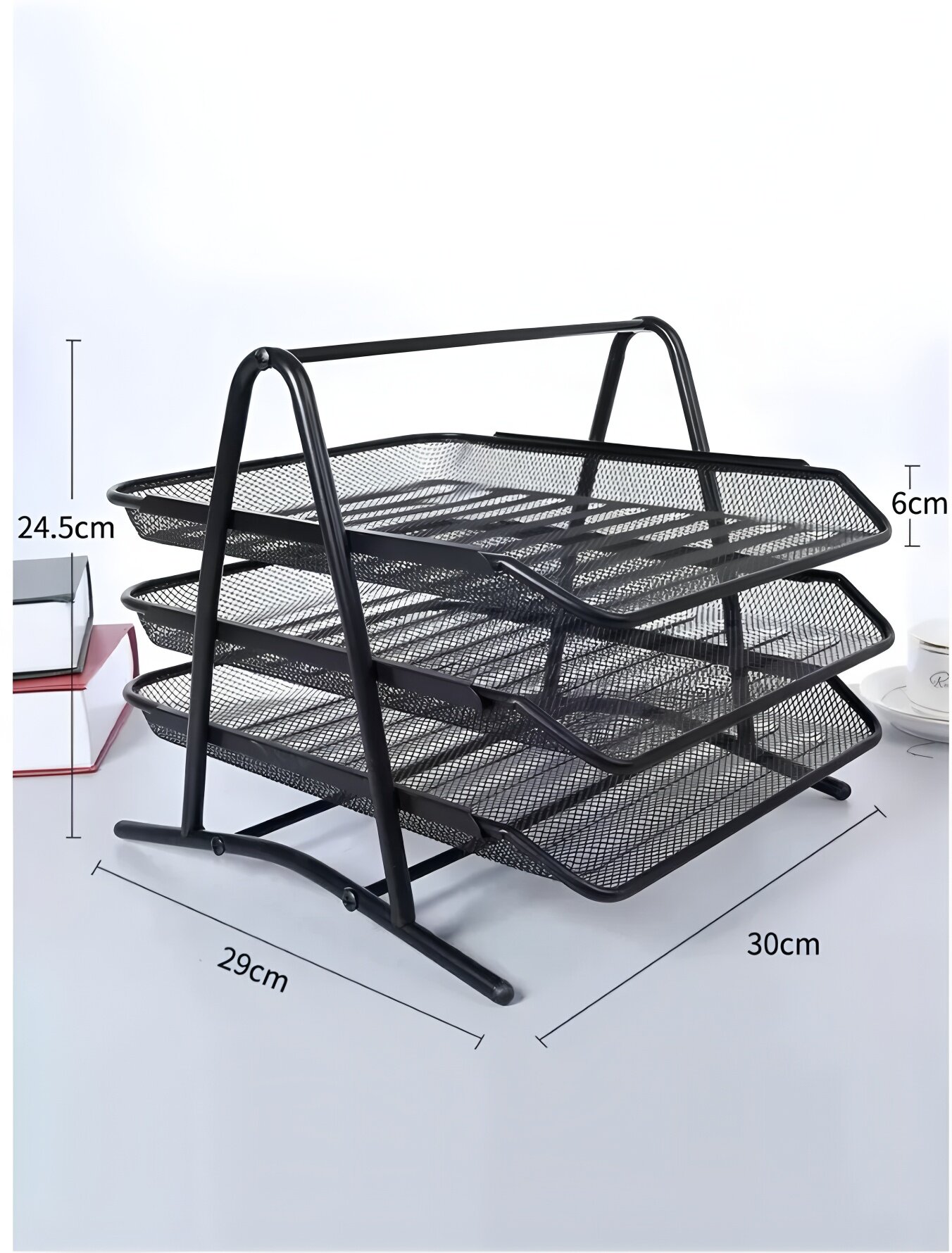 3-слойный лоток для бумаги, настольное хранилище, файловое хранилище, рабочее место, офис, металлическая сетка