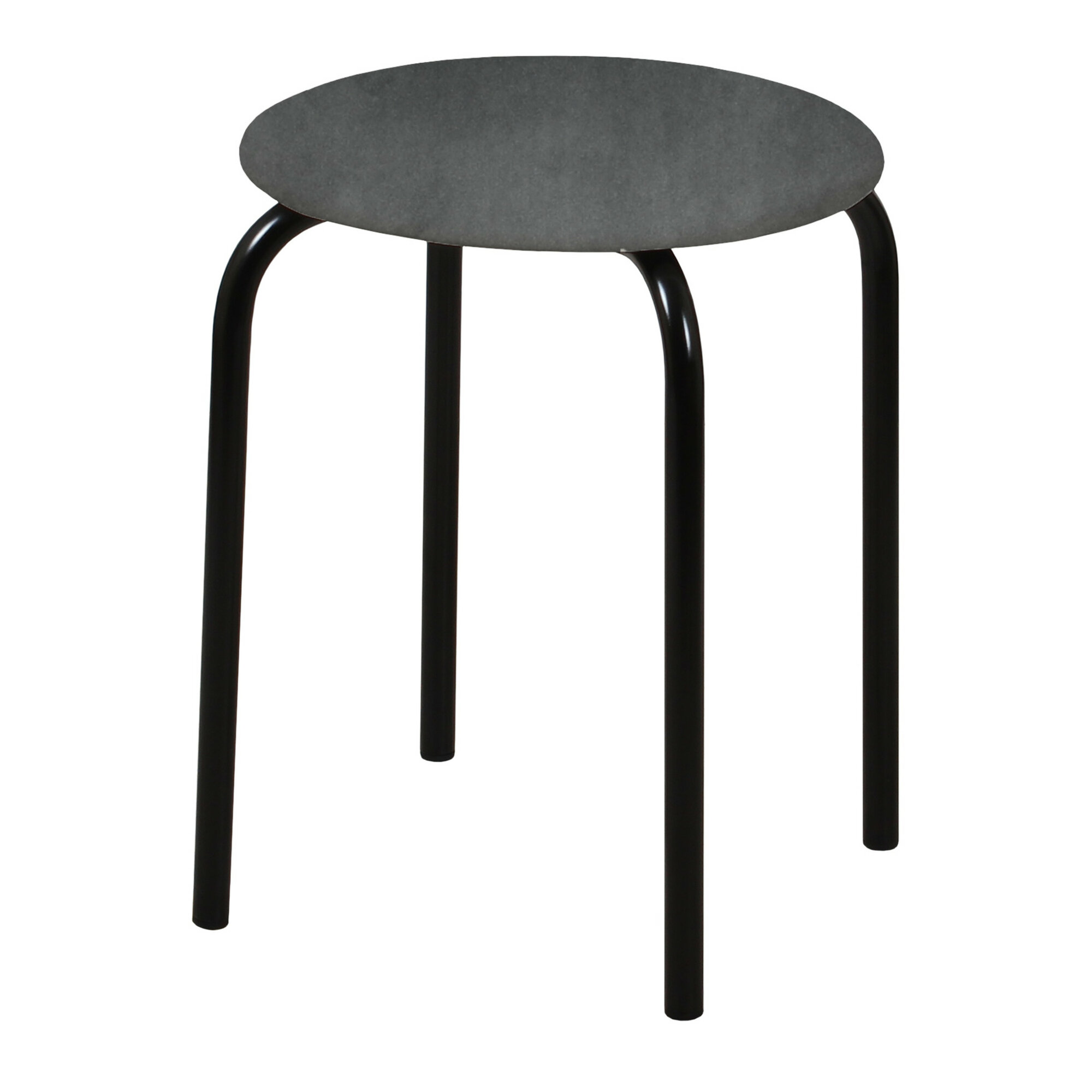 Табурет эконом 370х370х480мм черный/серый ткань/металл