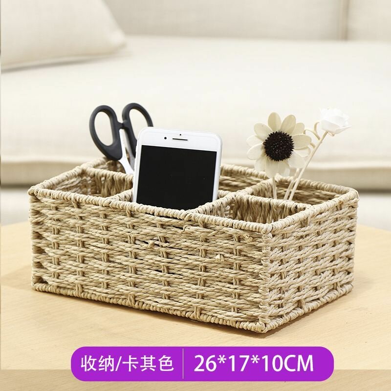 Настольная коробка для салфеток, плетеная из ротанга коробка для хранения, креативная коробка для салфеток для гостиной, ящик для журнального столика, плетеная вручную корзина для хранения.