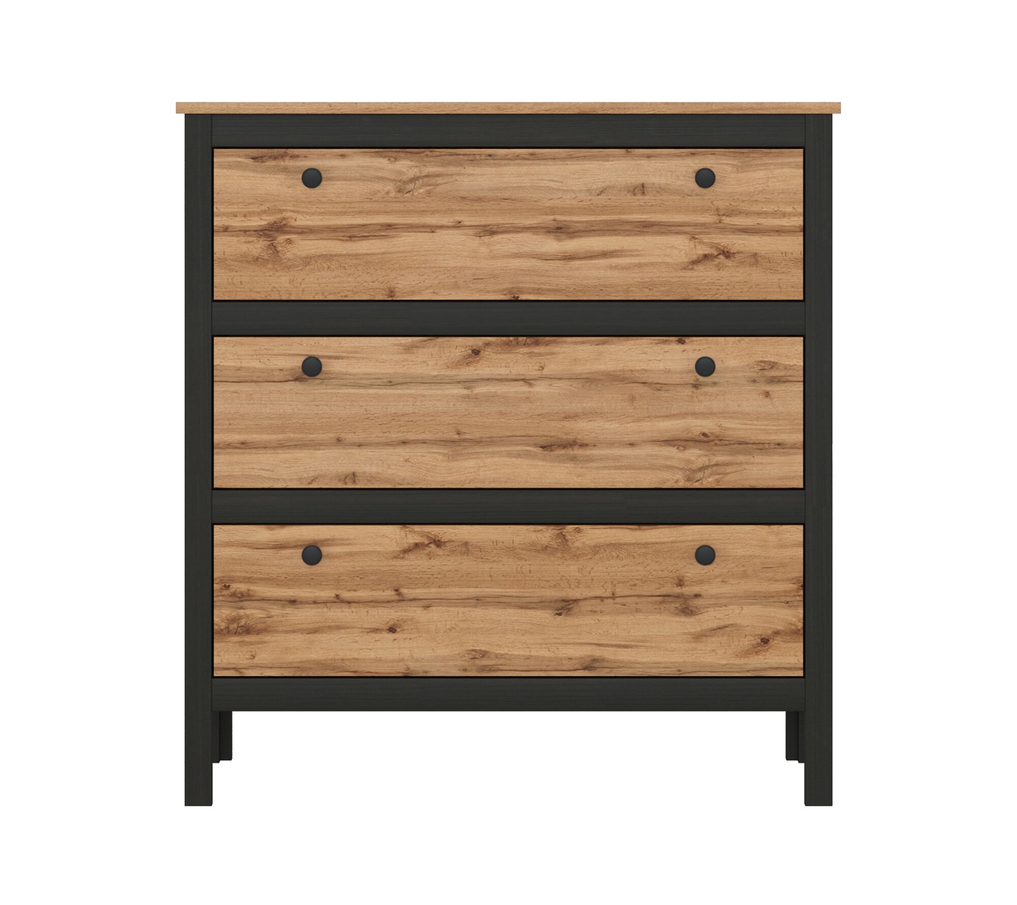 Тумба БРВ Мебель LOFT KOM3S/90 Дуб вотан/Черный Размеры: Высота 985мм Глубина 385мм Ширина 920мм