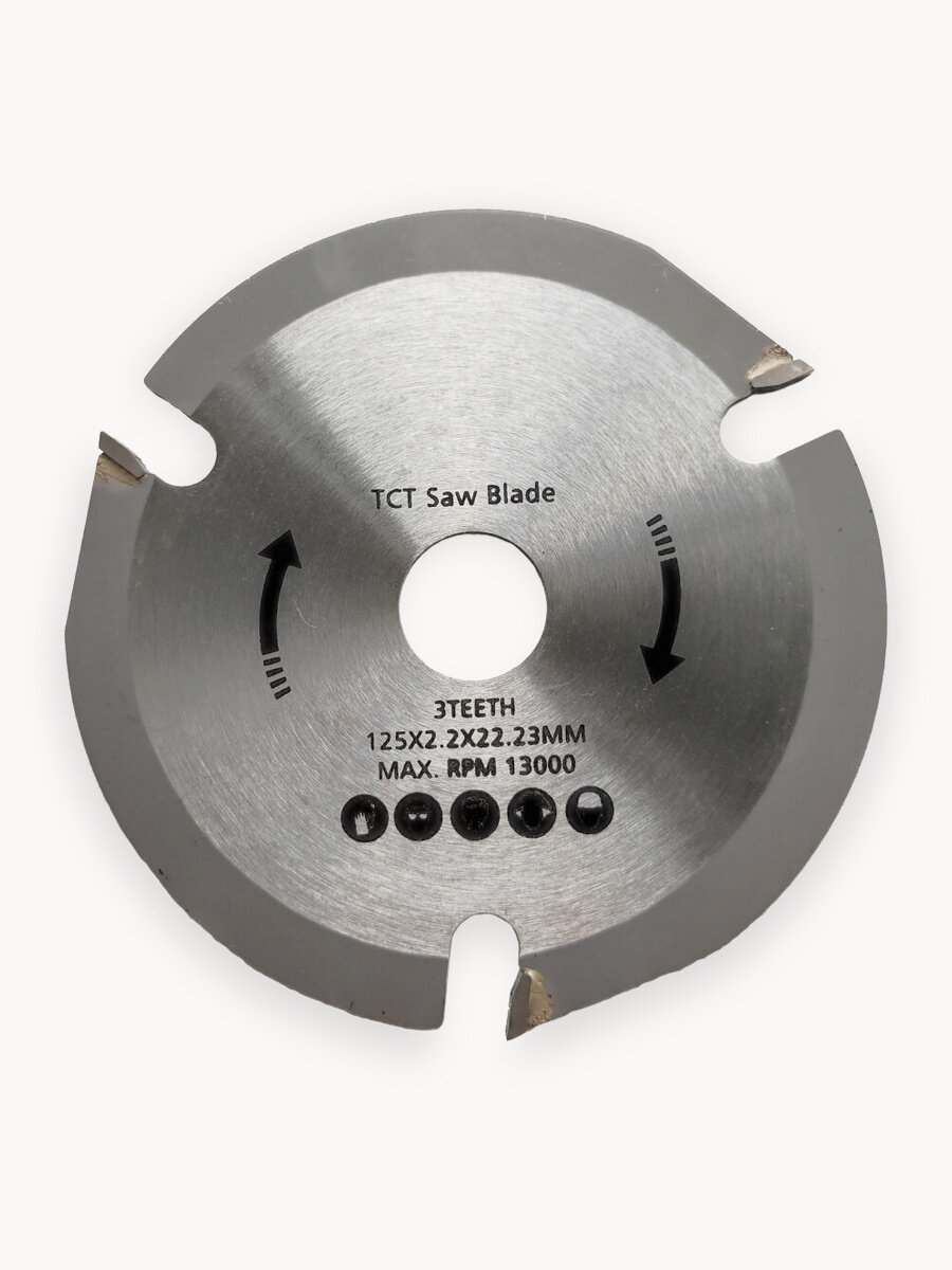 Диск пильный по дереву для УШМ / 125ммх22.23х3 /12200 об. мин.