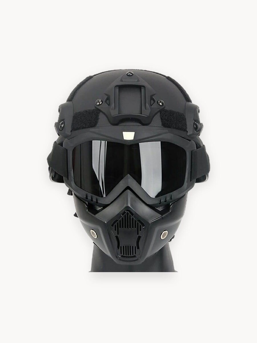 AIMAMORE Тактический шлем для страйкбола с полнолицевой маской и защитными очками