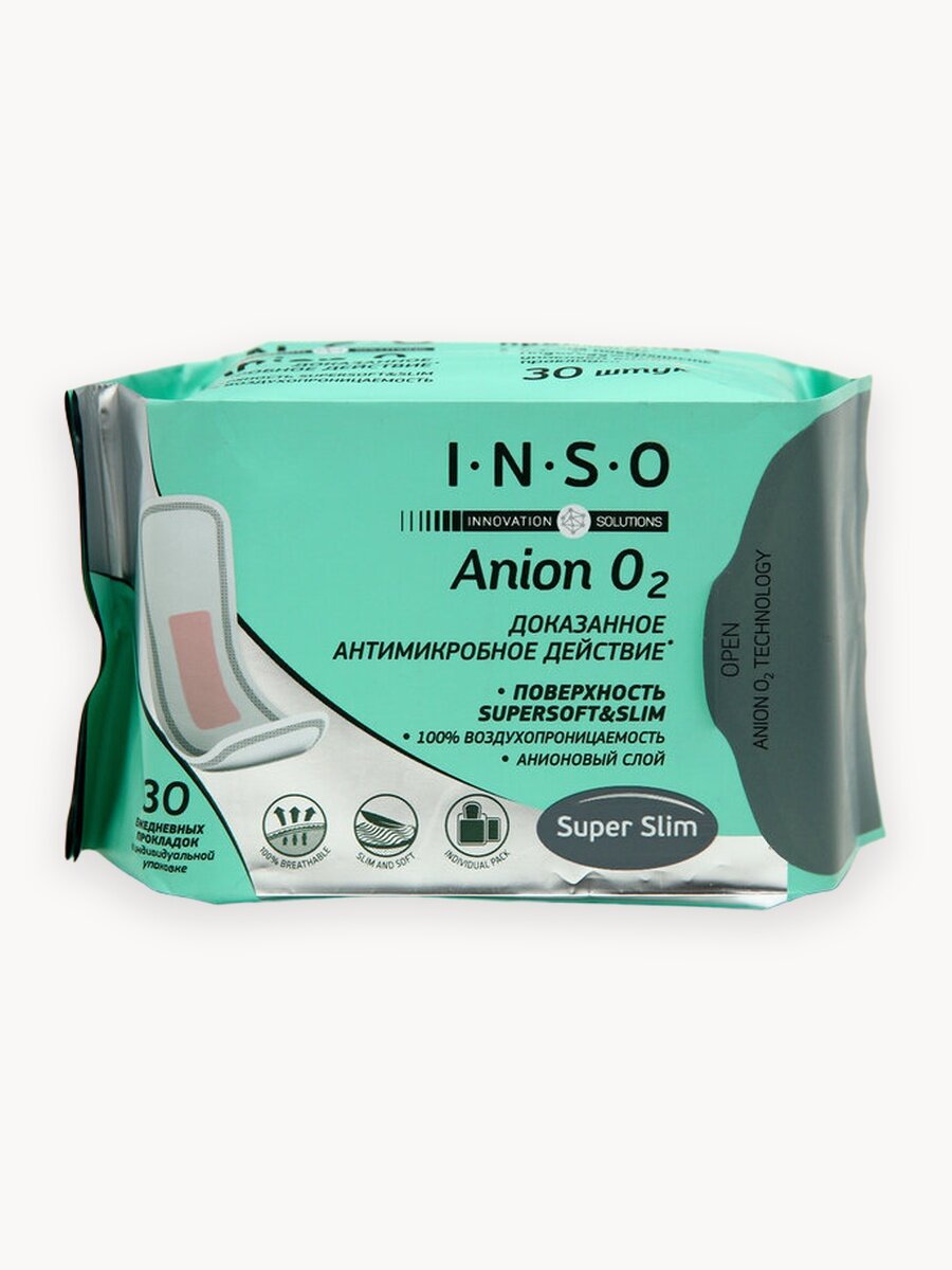 Ежедневные прокладки Inso Anion O2, ультратонкие, дышащие, 30шт