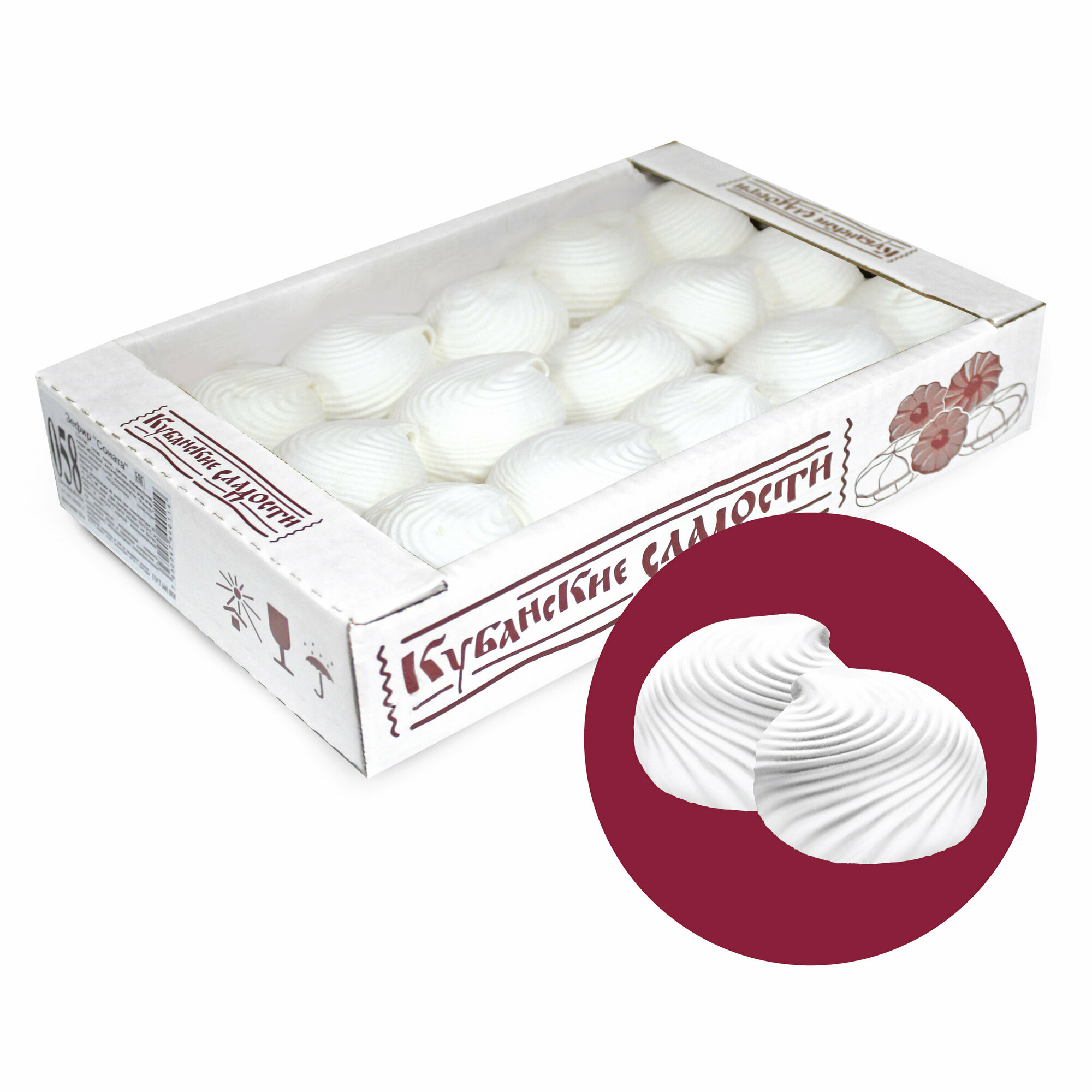 Зефир "Соната" белый ванильный 800гр "Кубанские сладости"