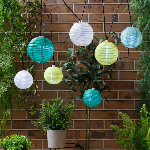 Гирлянда на солнечной батарее Spring Vibes 4.5 м, 8 разноцветных ламп с холодными белыми LED, черный ПВХ, IP44, Kaemingk, 894590-2