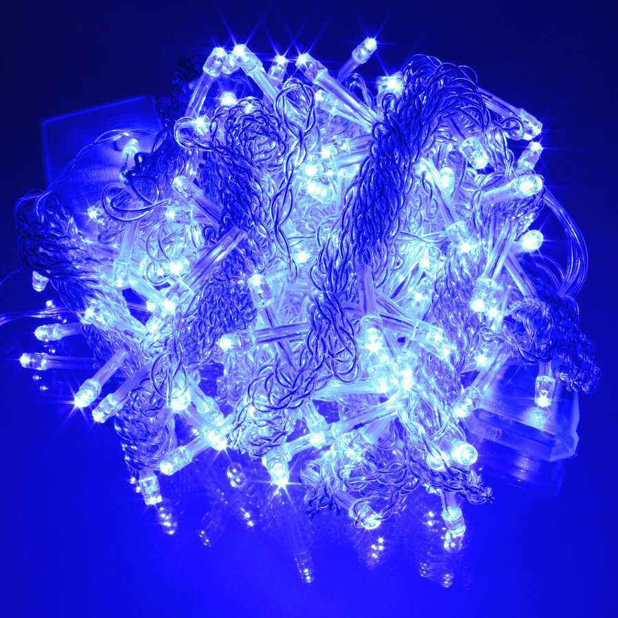 Гирлянда 144 СВД, штора синяя 2х2 метра, пульт