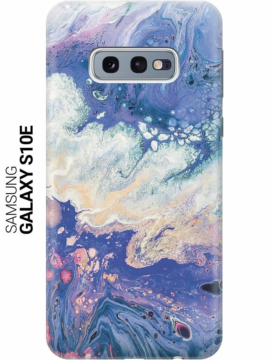 Ультратонкий силиконовый чехол-накладка для Samsung Galaxy S10e с принтом "Фиолетовый мрамор"