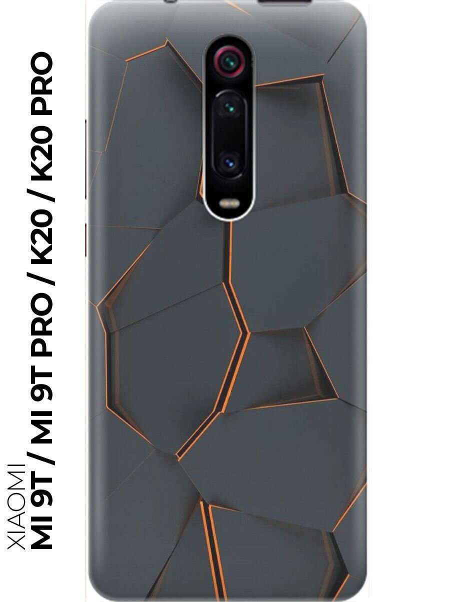 Накладка Transparent для Xiaomi Mi 9T / Mi 9T Pro / K20 / K20 Pro с принтом "Графитовый излом"