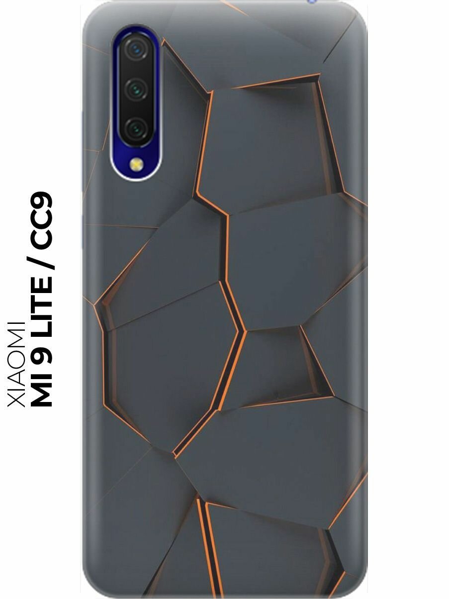 Накладка Transparent для Xiaomi Mi 9 Lite / CC9 с принтом "Графитовый излом"