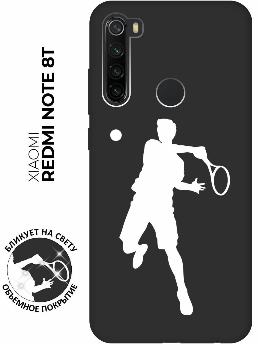 Матовый чехол Tennis W для Xiaomi Redmi Note 8T / Сяоми Редми Ноут 8Т с 3D эффектом черный