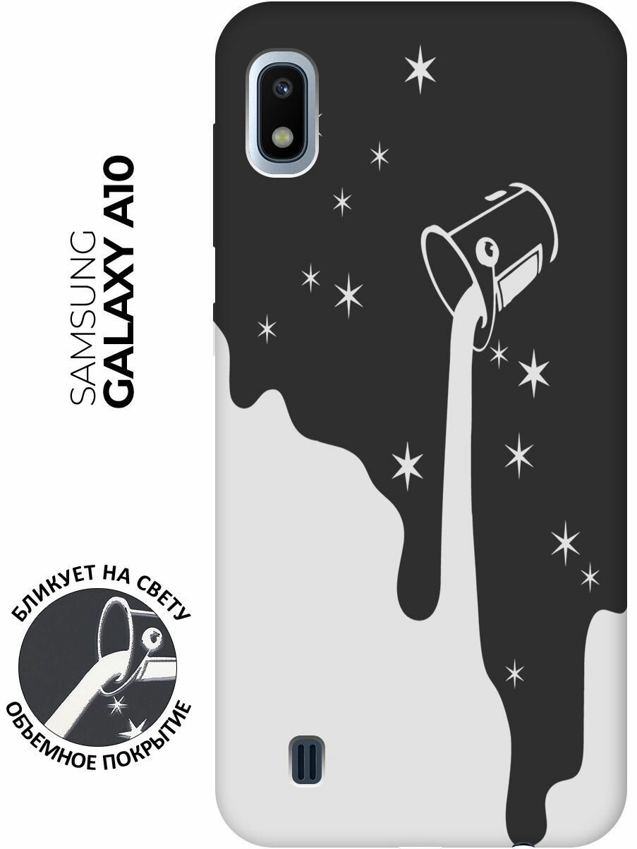 Матовый чехол Magic Paint W для Samsung Galaxy A10 / Самсунг А10 с 3D эффектом черный
