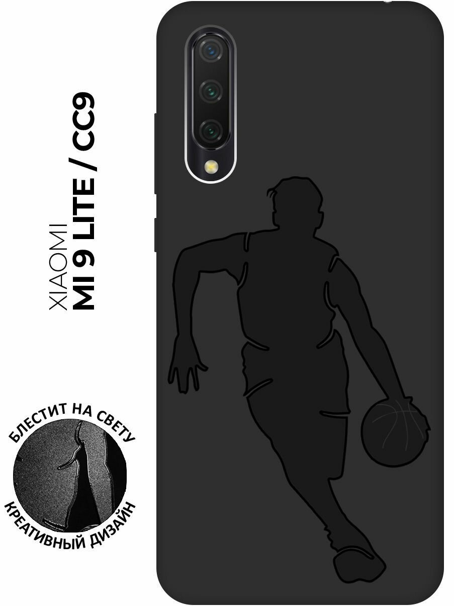 Матовый чехол Basketball для Xiaomi Mi 9 Lite / CC9 / Сяоми Ми 9 Лайт / Ми СС9 с эффектом блика черный