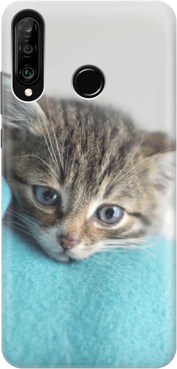 Силиконовый чехол на Honor 20 Lite, 20s, Huawei P30 Lite, Хуавей П30 Лайт, Хонор 20 Лайт, 20s с принтом "Котенок на пледе"