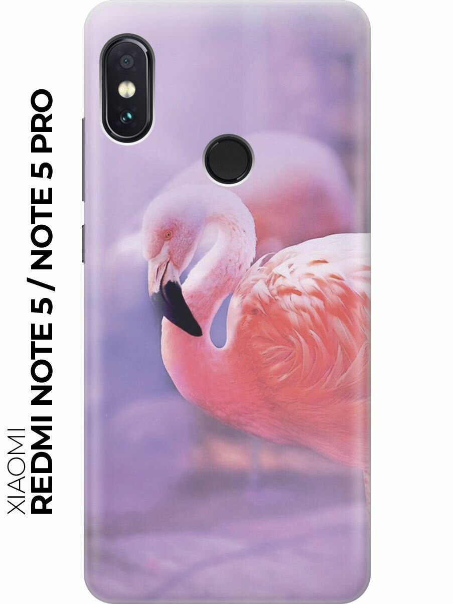 Силиконовый чехол Розовый фламинго на Xiaomi Redmi Note 5 / Note 5 Pro / Сяоми Редми Ноут 5 / Ноут 5 Про