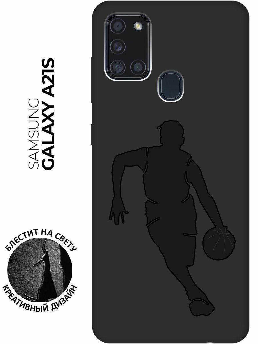Матовый чехол Basketball для Samsung Galaxy A21s / Самсунг А21 эс с эффектом блика черный