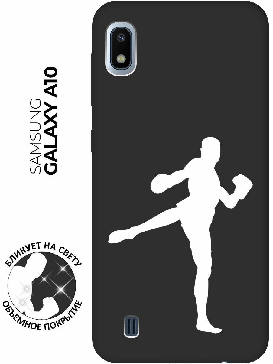 Матовый чехол Kickboxing W для Samsung Galaxy A10 / Самсунг А10 с 3D эффектом черный