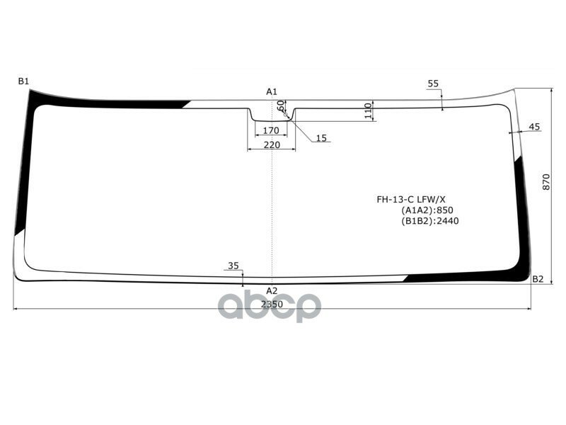 Стекло лобовое Volvo FH 13- XYG арт. FH-13-C LFW/X