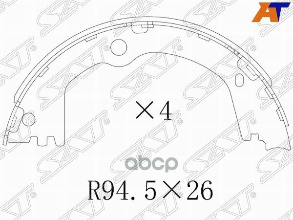 SAT ST-58305-2WA00 Колодки тормозные барабанные (Сзади/ Стояночный тормоз) Hyundai Santa Fe 12-19 / Kia Sorento 09-13