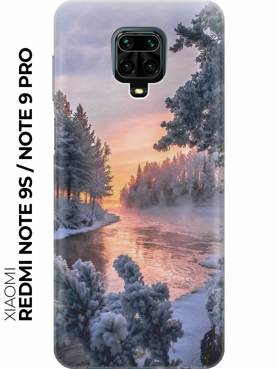 Силиконовый чехол Река в заснеженном лесу на Xiaomi Redmi Note 9s / Note 9 Pro / Сяоми Редми Ноут 9 эс / Ноут 9 Про
