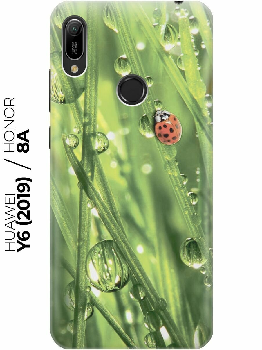 Силиконовый чехол Божья коровка и капельки на Honor 8A / 8A Pro / Huawei Y6 (2019) / Y6 Prime (2019) / Хонор 8а / Хуавей У6 2019