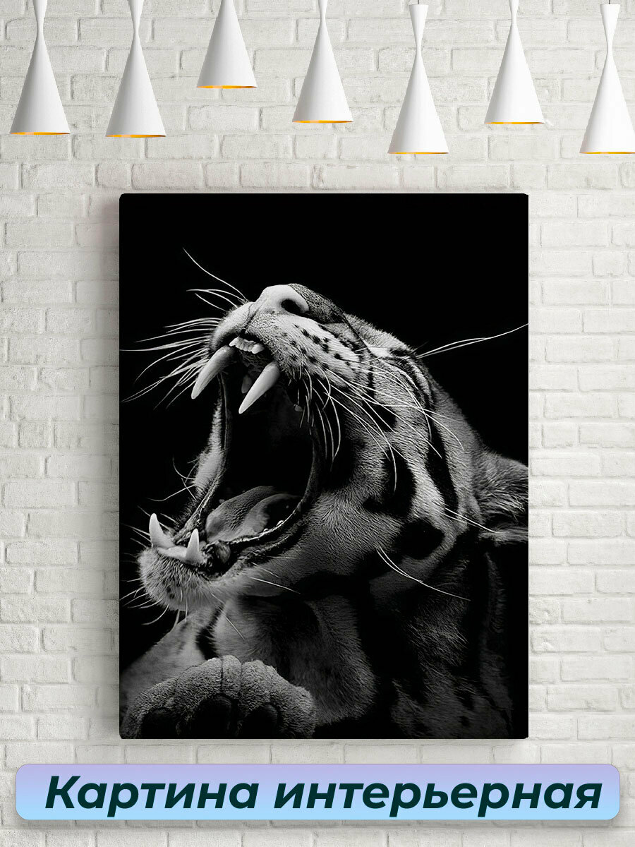 Картины для интерьера 20х30 Тигр белый арт