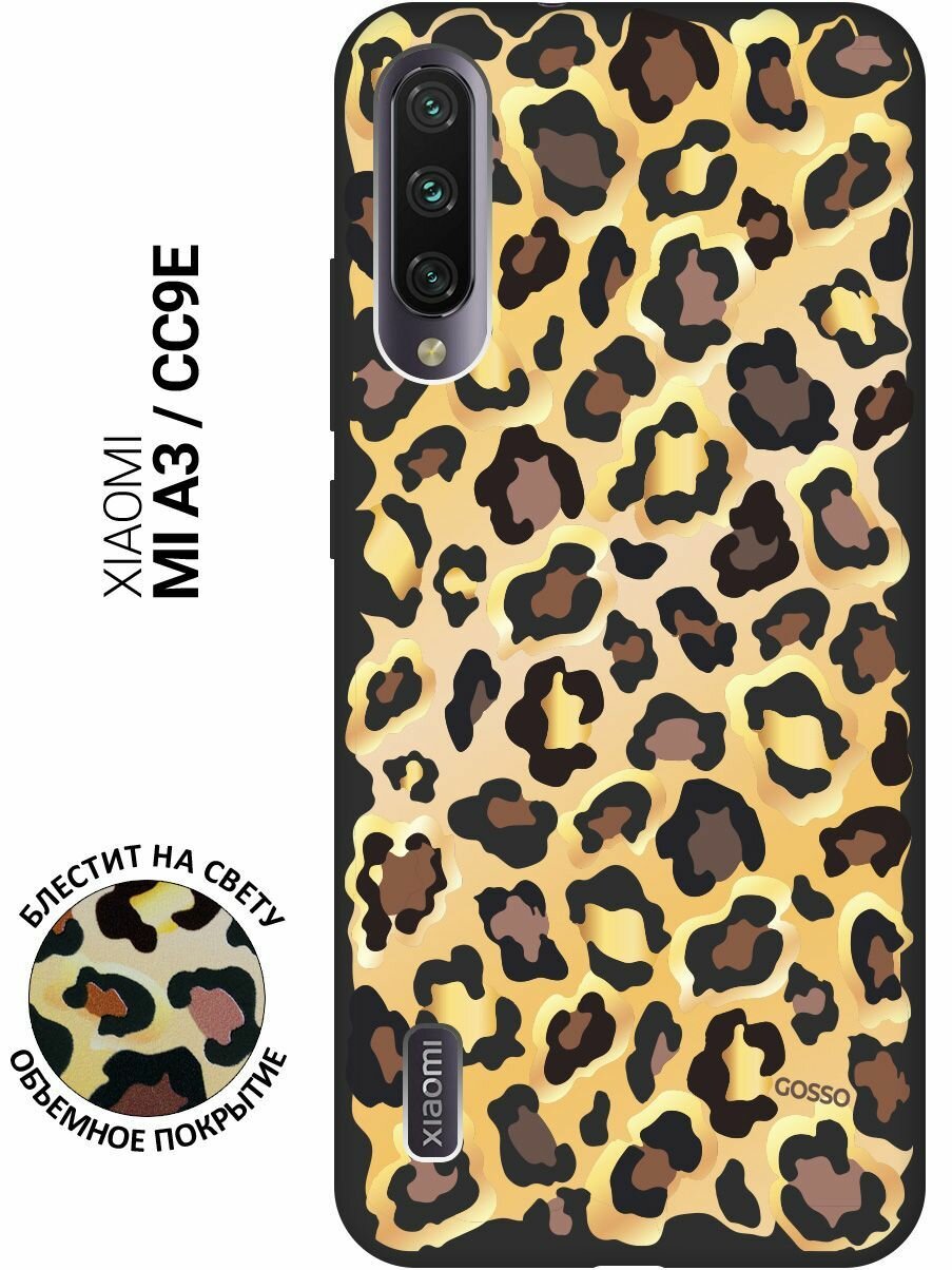 Ультратонкая защитная накладка Soft Touch для Xiaomi Mi A3, CC9e с принтом "Cheetah" черная