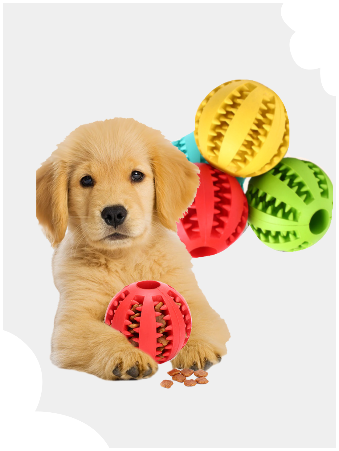 Мяч для собак, жевательная игрушка мяч для собак, грызунок для собак, грызак для собак, массажер кусалка для домашних животных, 9 см