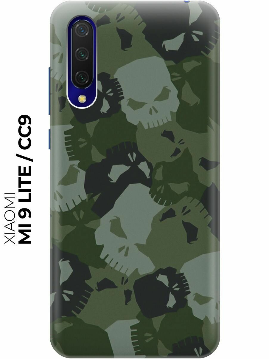 Силиконовый чехол Камуфляжные черепа на Xiaomi Mi 9 Lite / CC9 / Сяоми Ми 9 Лайт / Ми СС9