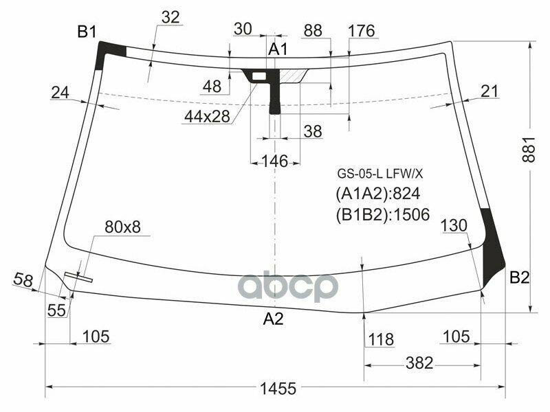 Стекло лобовое (Датчик дождя) Lexus GS 05-12 XYG арт. GS-05-L LFW/X