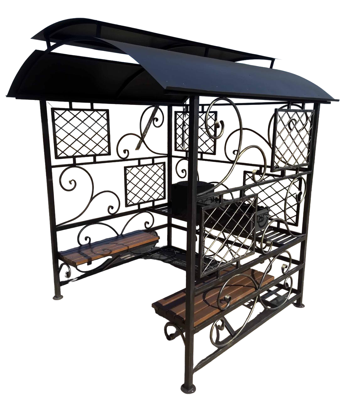 Беседка-мангал, барбекю, гриль, печь под казан, с крышей 4 в 1