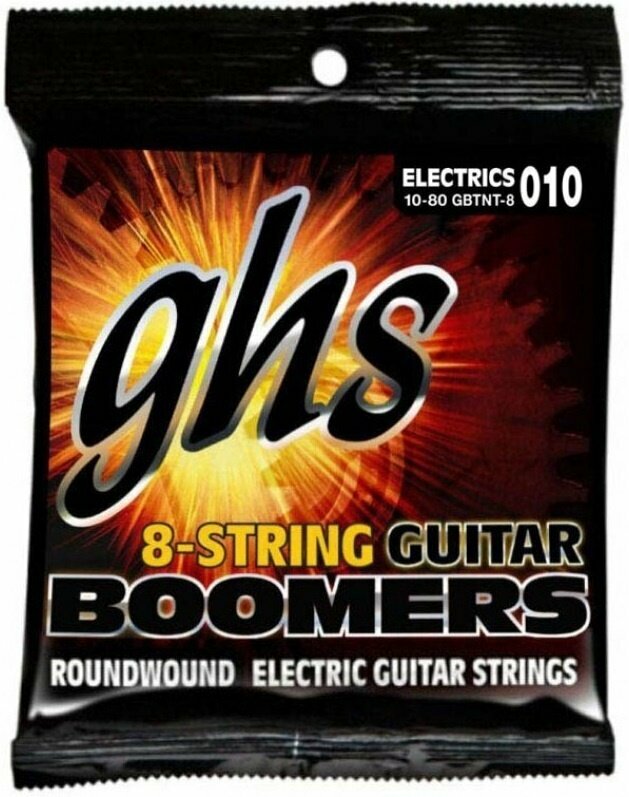 Струны для электрогитары GHS 8-Strings Boomers GBTNT-8 10-80