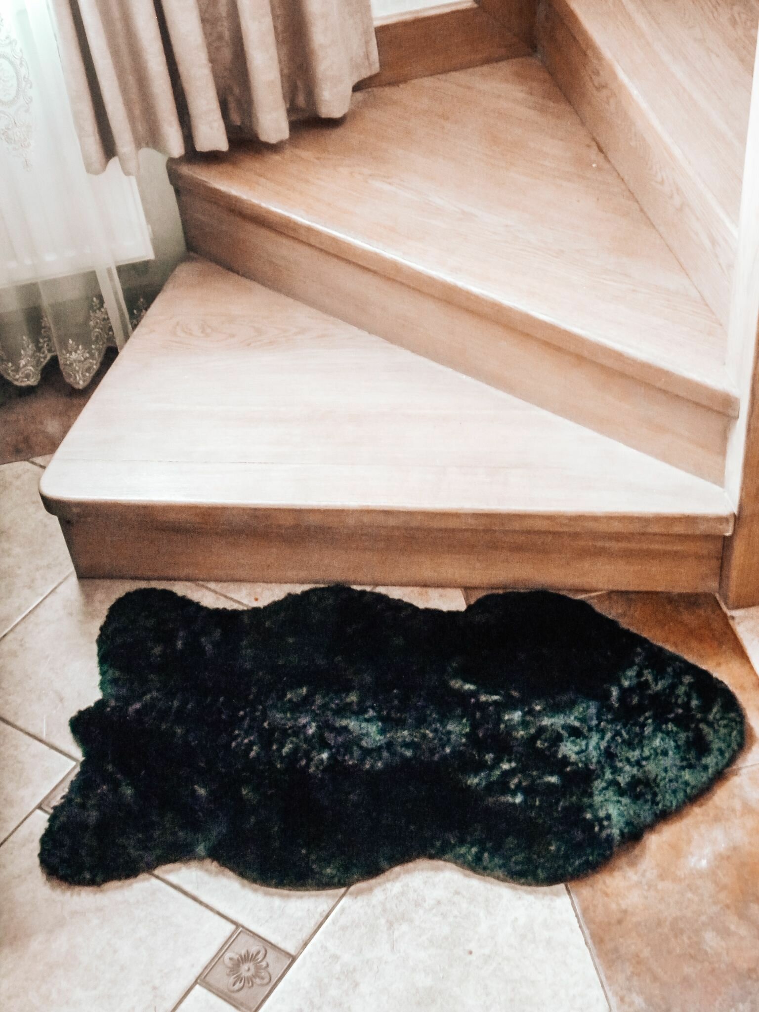 Декоративный коврик "MAGIC SHEEP" из натуральной овчины чёрный mini